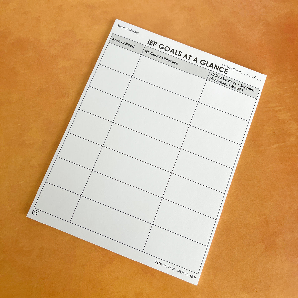 IEP Goals At a Glance Notepad | 50 Sheets – mrsdsshop