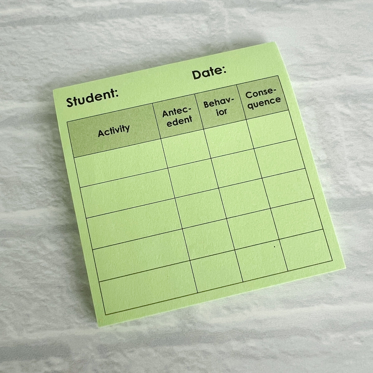 ABC Behavior Data Sticky Note Pad | 50 Sheets – mrsdsshop