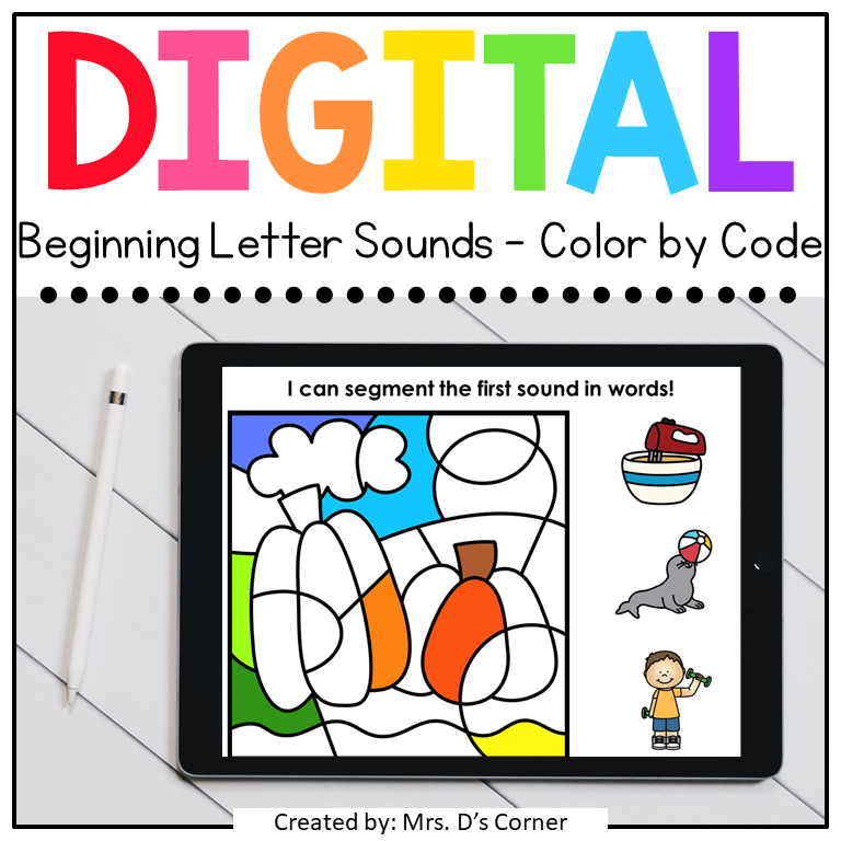 Beginning Letter Sounds Color by Code Digital Activity | Distance Lear ...