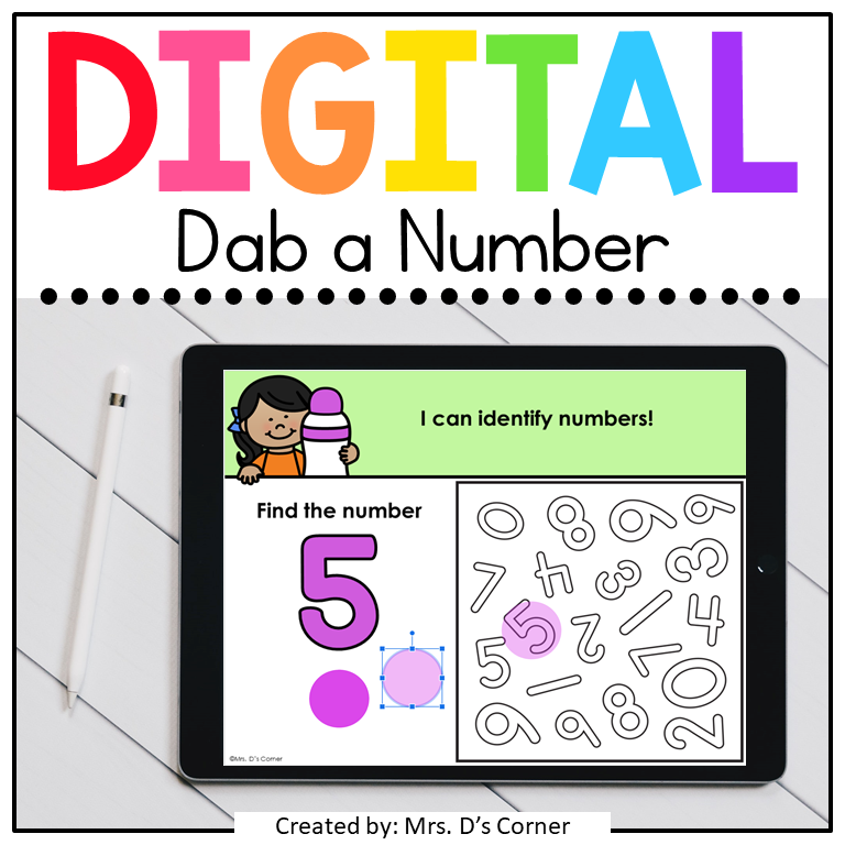 Identify and Dab a Number Digital Activity | Distance Learning – mrsdsshop