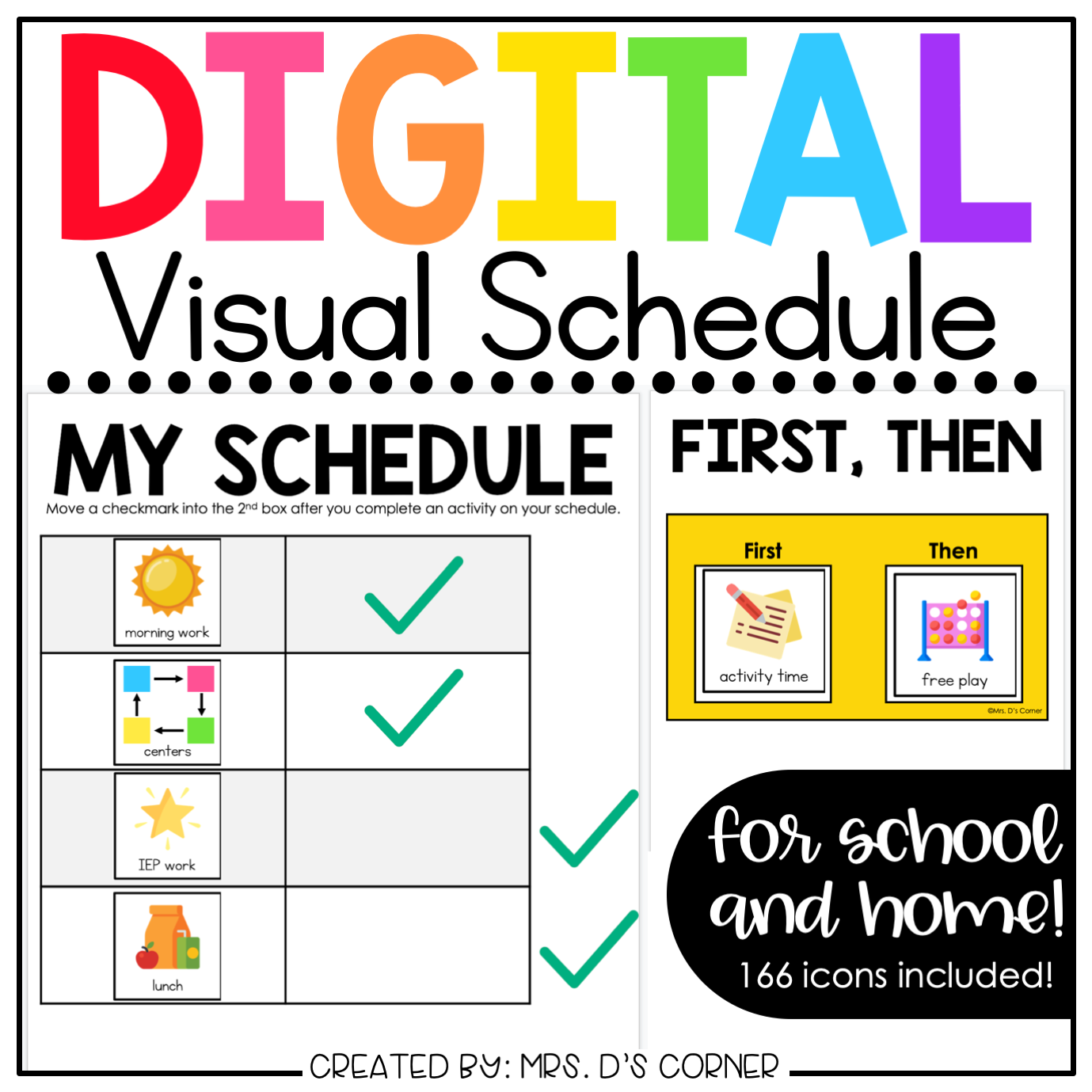 Digital Visual Schedule for School and Home [150+ icons] | Distance Le ...