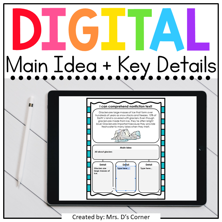 Winter Main Idea and Details Digital Activity | Distance Learning ...