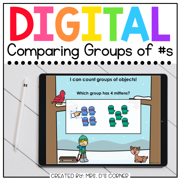 Winter Comparing Groups of Numbers Digital Activity | Distance Learnin ...