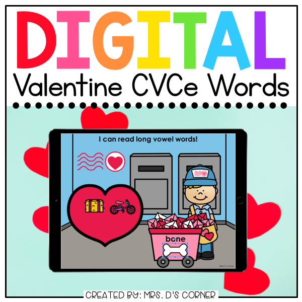 Valentine CVCe Words Digital Activity | Distance Learning – mrsdsshop