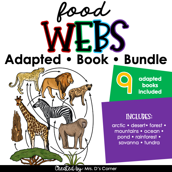 Food Webs Adapted Book Bundle [9 books!] Digital + Printable Adapted B ...
