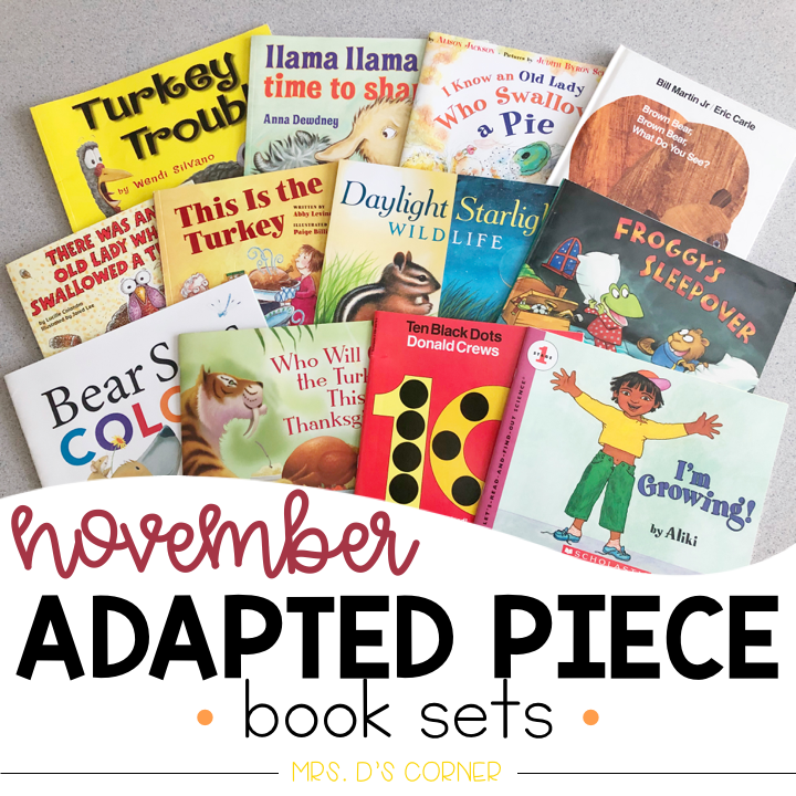 November Adapted Piece Book Set [12 book sets included!] – mrsdsshop