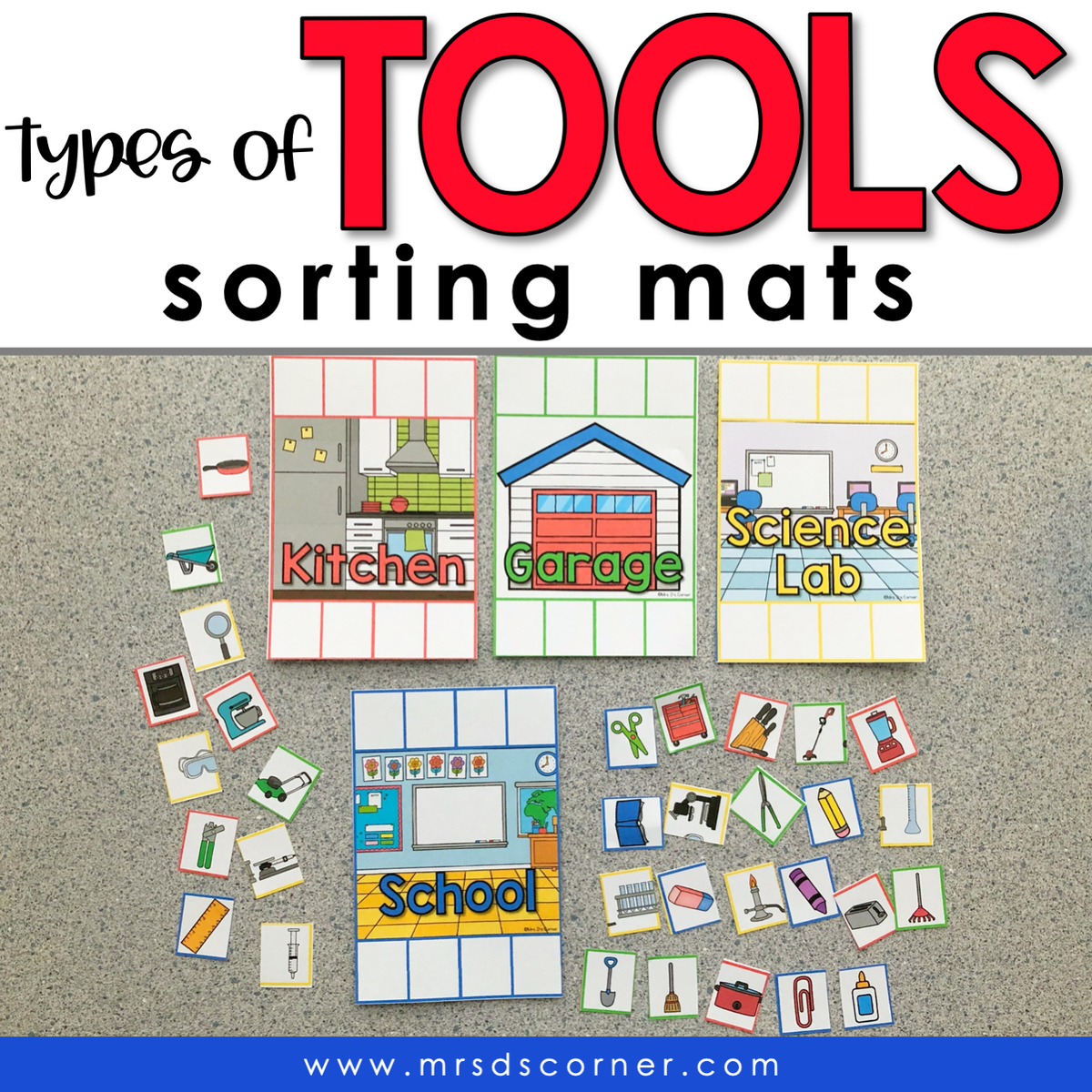 Types of Tools Sorting Mats [4 mats included] | Types of Tools Sorting ...