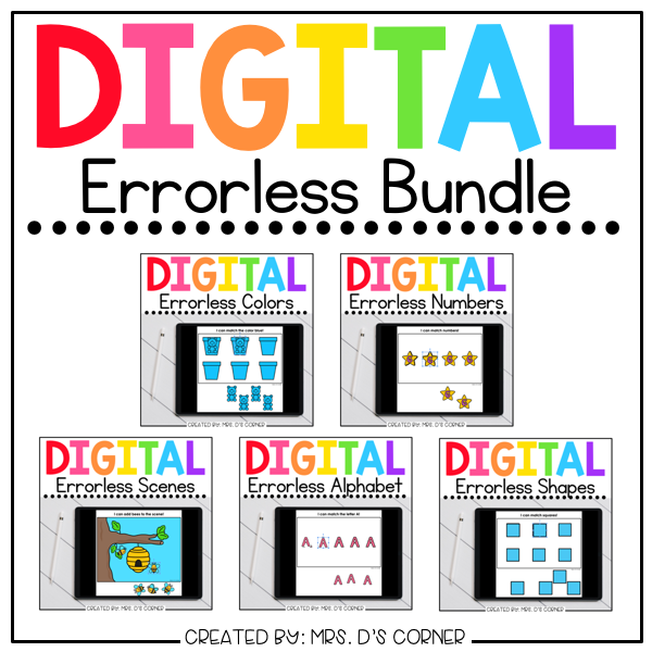 Digital Errorless Learning Activity Bundle [8 total!] | Distance Learn ...
