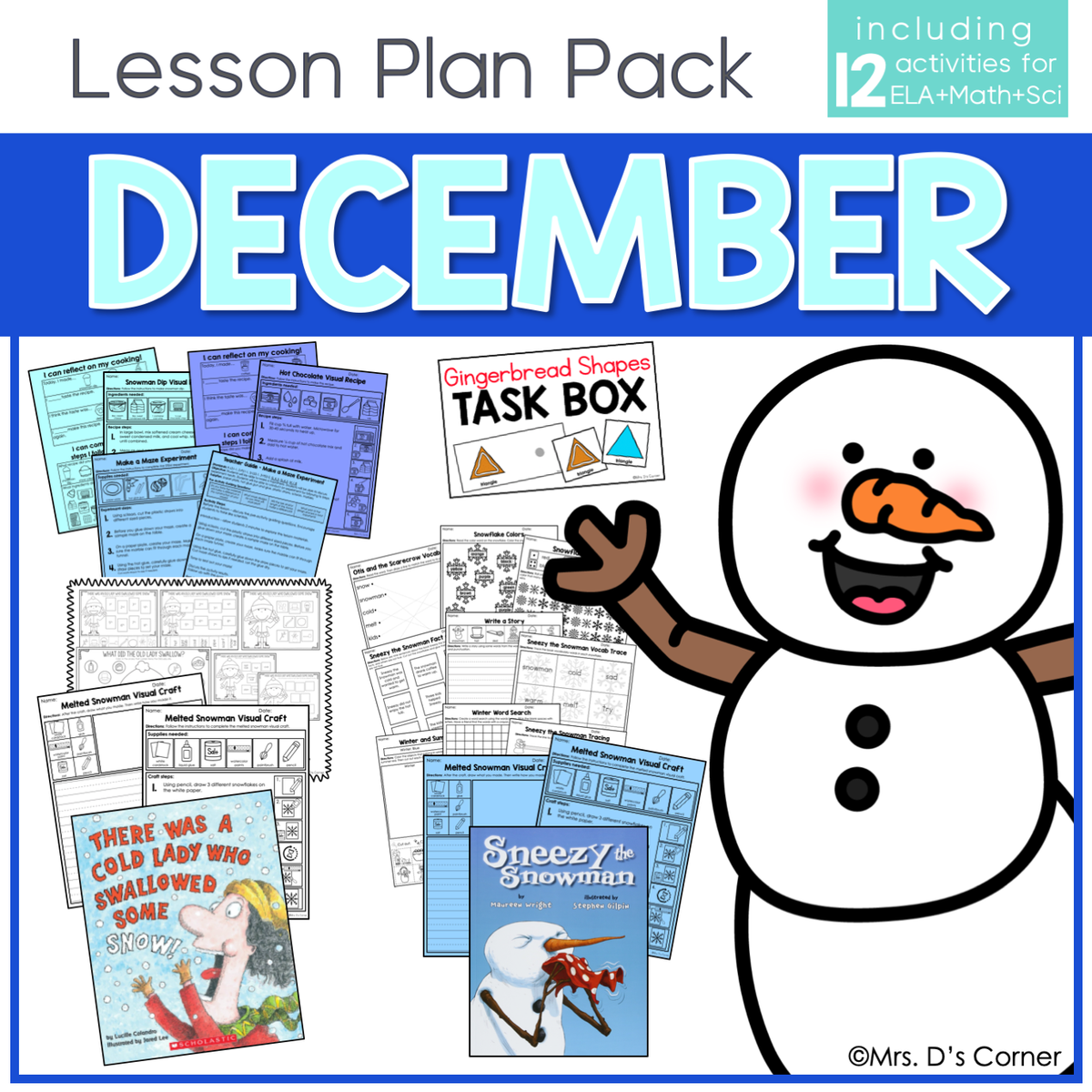 December Lesson Plan Pack | 12 Activities for Math, ELA, + Science ...