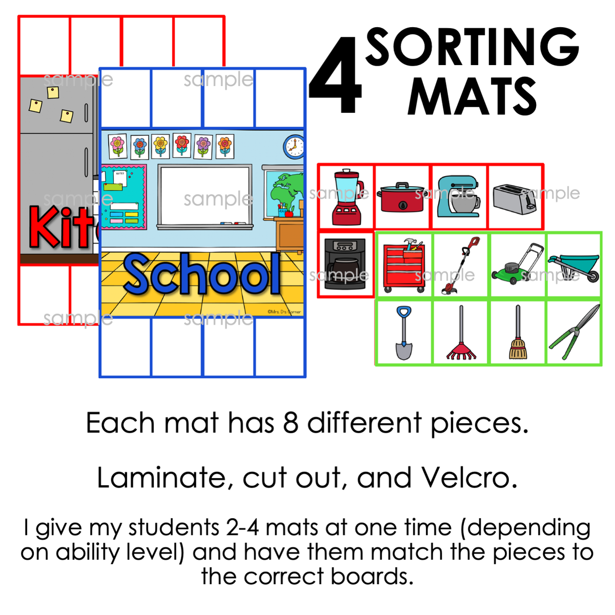 Types of Tools Sorting Mats [4 mats included] | Types of Tools Sorting ...