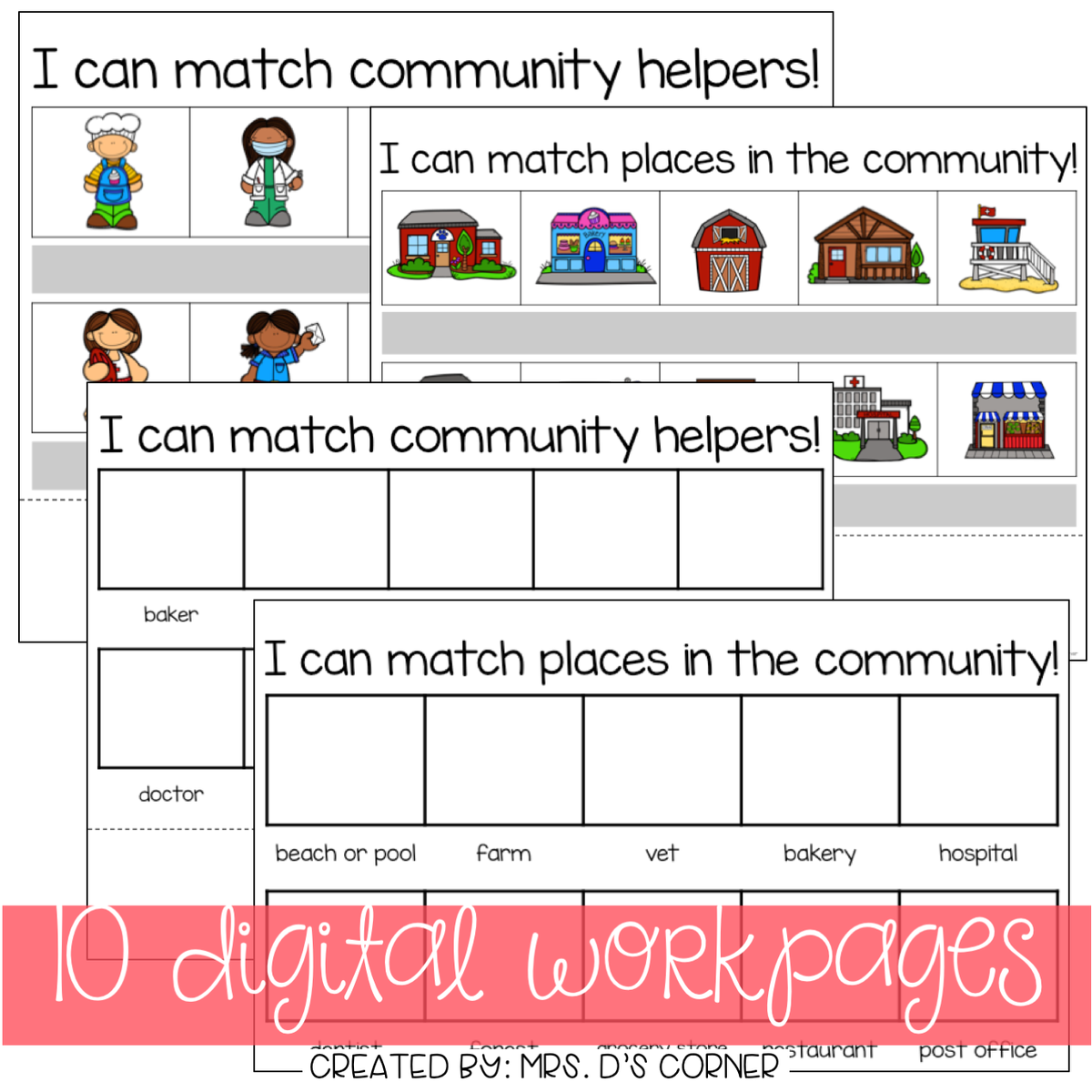 DIGITAL Adapted Work Binder ( Community Helpers ) – mrsdsshop