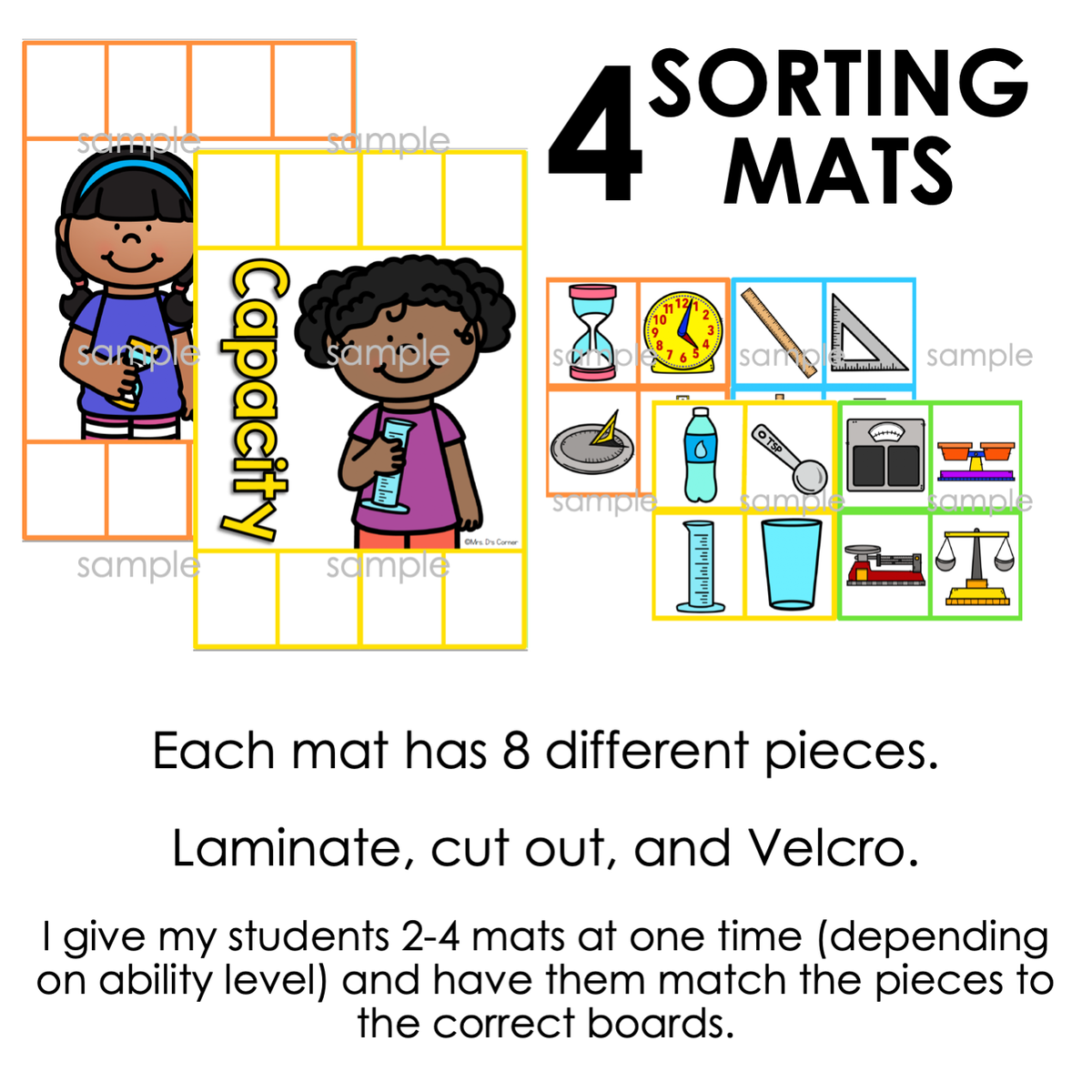 Measurement Sorting Mats [4 mats included] | Types of Measurement Acti ...