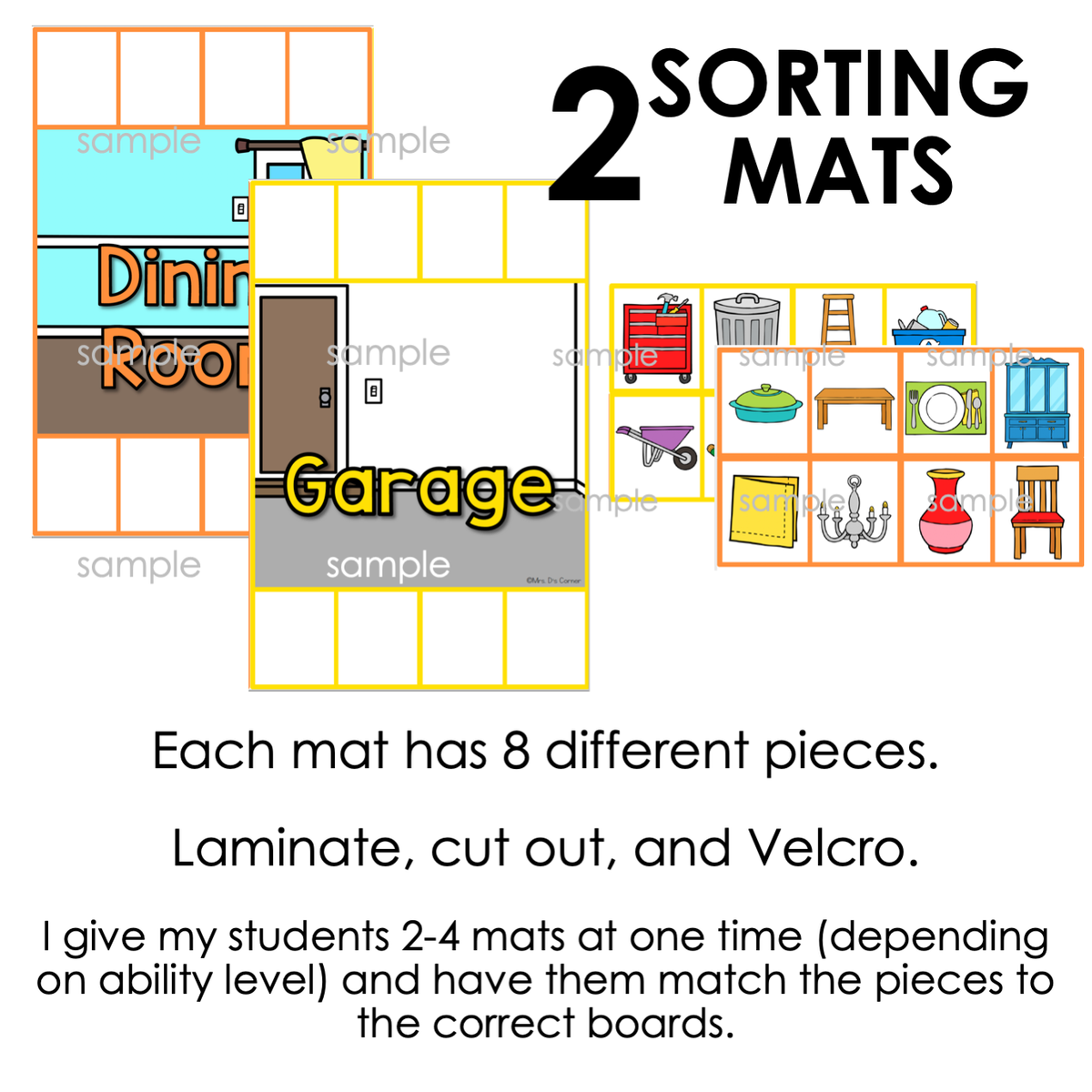 House Rooms Sorting Mats | Rooms of a House Activity – mrsdsshop