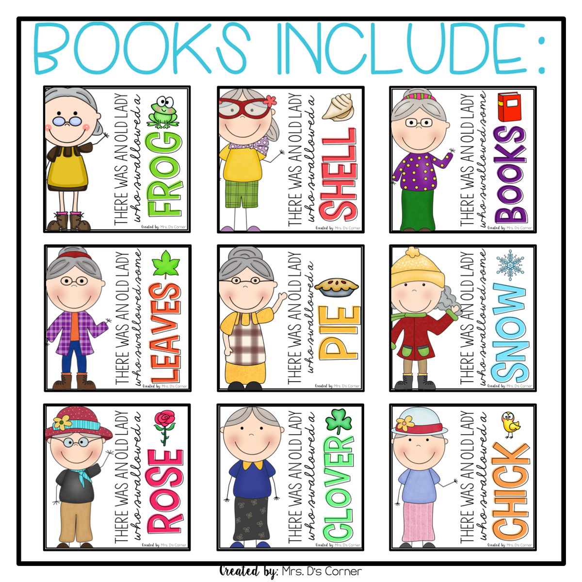 Old Lady Book Companion BUNDLE | Old Lady Swallowed Activities – mrsdsshop