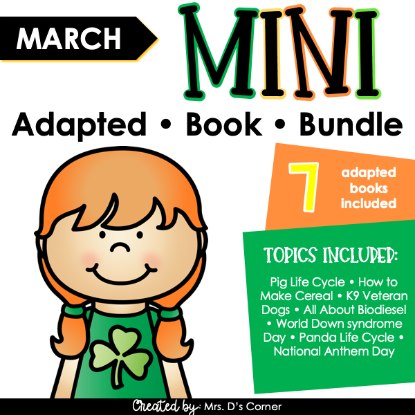 March Mini Adapted Book Bundle [7 books!] Digital + Printable Adapted ...