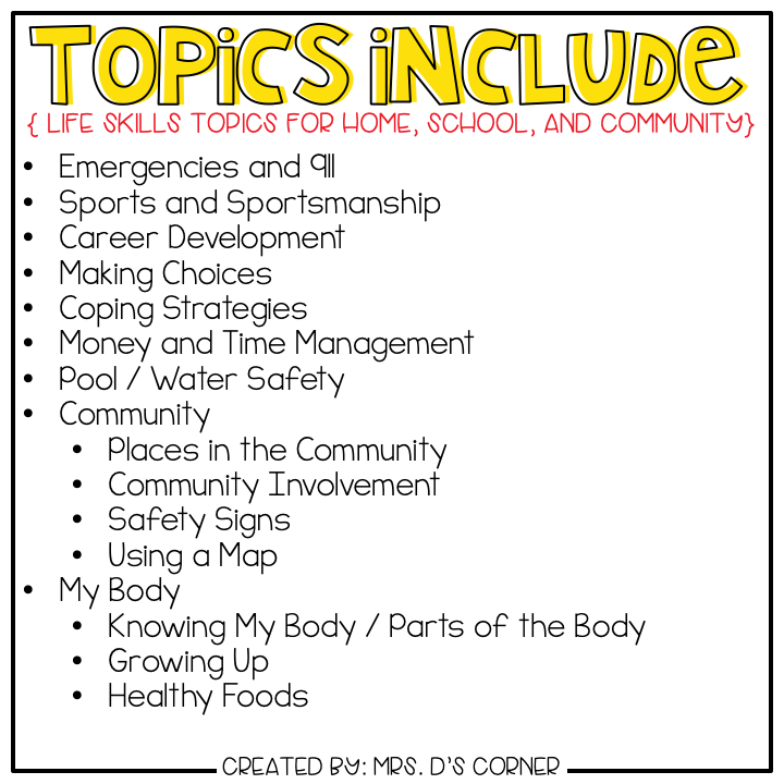 Life Skills Adapted Work Binder® {Skills for Home, School, and Communi ...