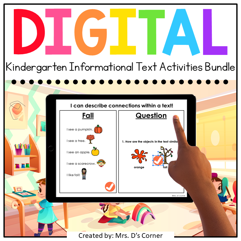 Kindergarten Informational Text Standards-Aligned Digital Activity Bun ...