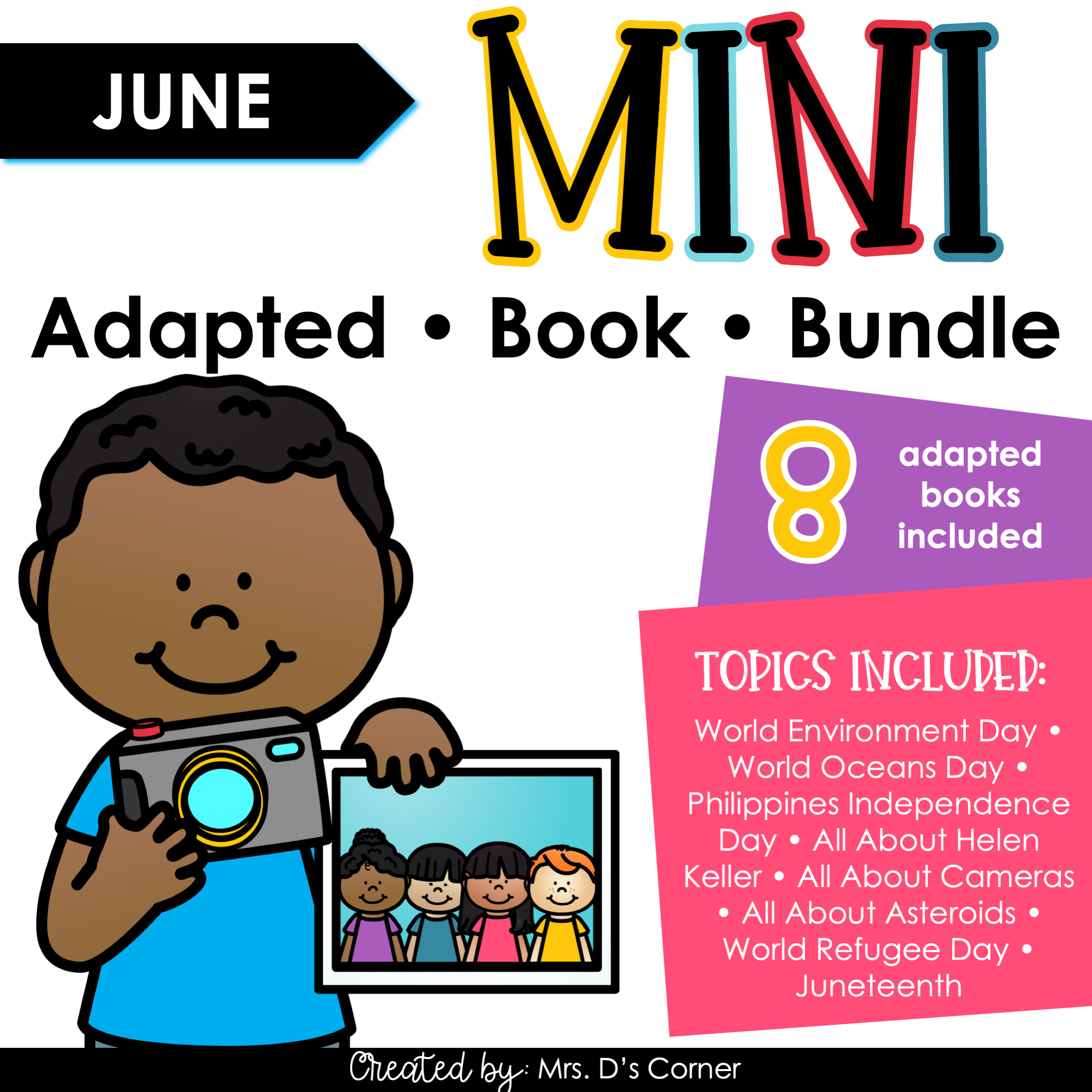 June Mini Adapted Book Bundle [8 books!] Digital + Printable Adapted B ...