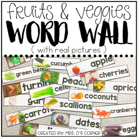Core Vocabulary Word Wall (Fruits and Vegetables) – mrsdsshop