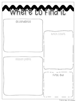 Editable Substitute Binder { Modern Black White } The Ultimate Sub Bin ...
