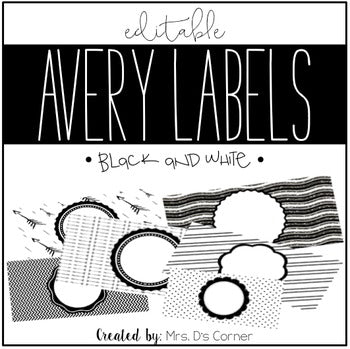 Black and White Editable Classroom Labels 2x4 { Avery Label 8163 ...