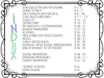 Editable Substitute Binder { Blue Watercolor } The Ultimate Sub Binder ...