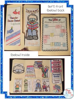 Theodor Seuss Geisel Biography Research Lapbook {13 foldables} – mrsdsshop