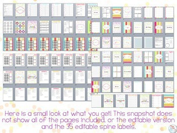 Editable Teacher Binder { Confetti Brights } Ultimate Teacher Survival ...