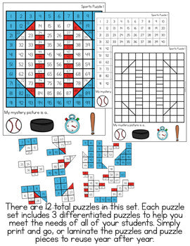 Sports Hundreds Chart Mystery Picture Puzzles – mrsdsshop