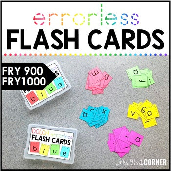 Fry 1000 Errorless Flash Cards | Spelling Task Box for Fry Words | Fry ...