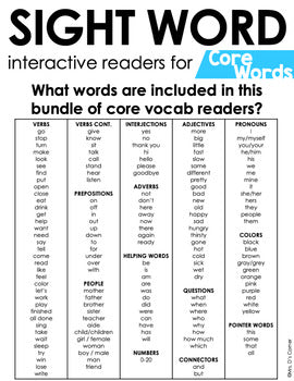 Core Vocab Interactive Sight Word Reader Bundle | Core Vocabulary Book ...