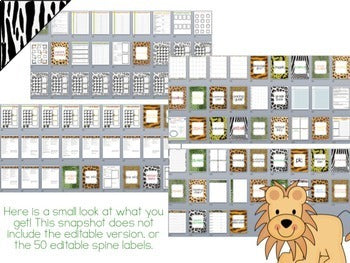Editable Teacher Binder { Jungle / Zoo } Ultimate Teacher Survival Gui ...