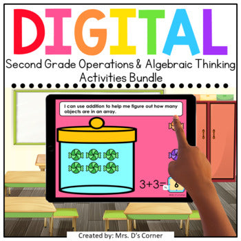 Second Grade Operations & Algebraic Thinking CCSS Digital Activity Bun ...