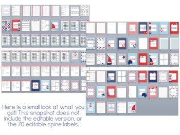 Editable Teacher Binder { Navy & Red Nautical Themed } Teacher Survivo ...