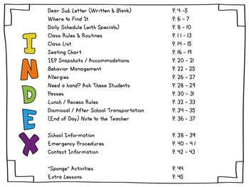 Editable Substitute Binder { Rainbow } The Ultimate Sub Binder Guide ...