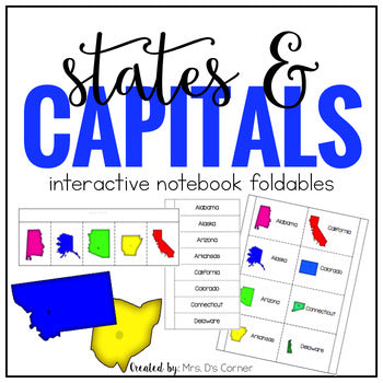 US States and Capitals Interactive Notebook Foldables – mrsdsshop