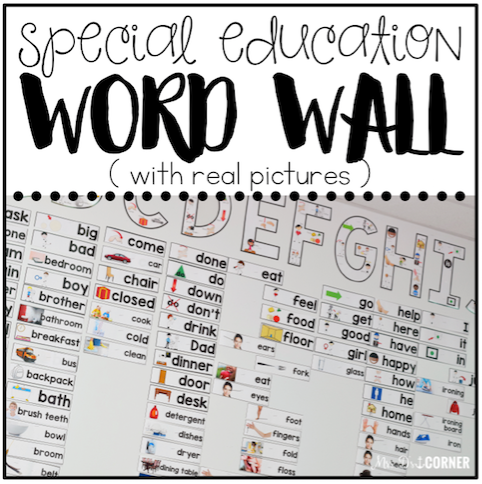 Special Education Word Wall (with REAL pictures!) | Functional Word Wa ...