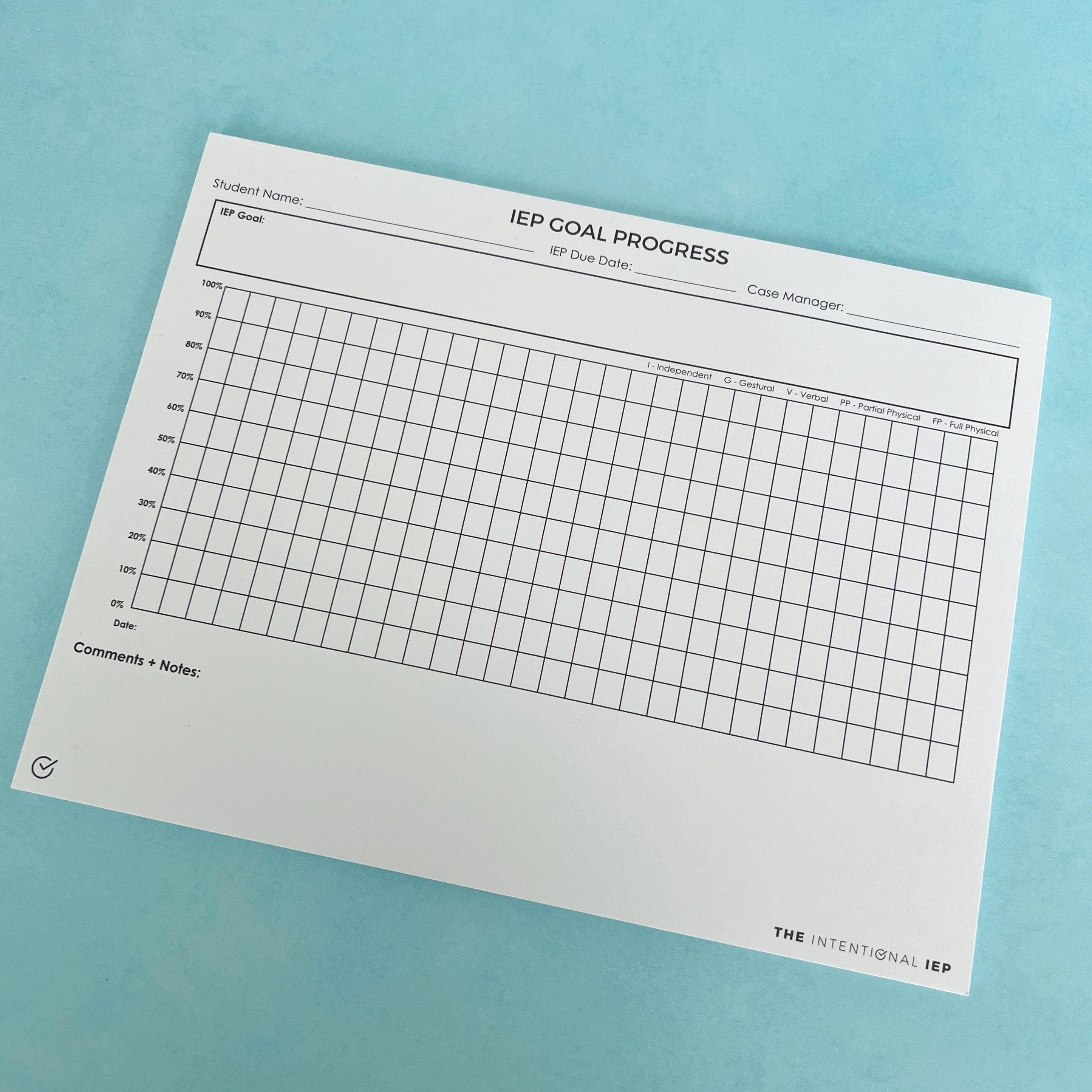 IEP Goal Progress Data Notepad | 50 Sheets – mrsdsshop
