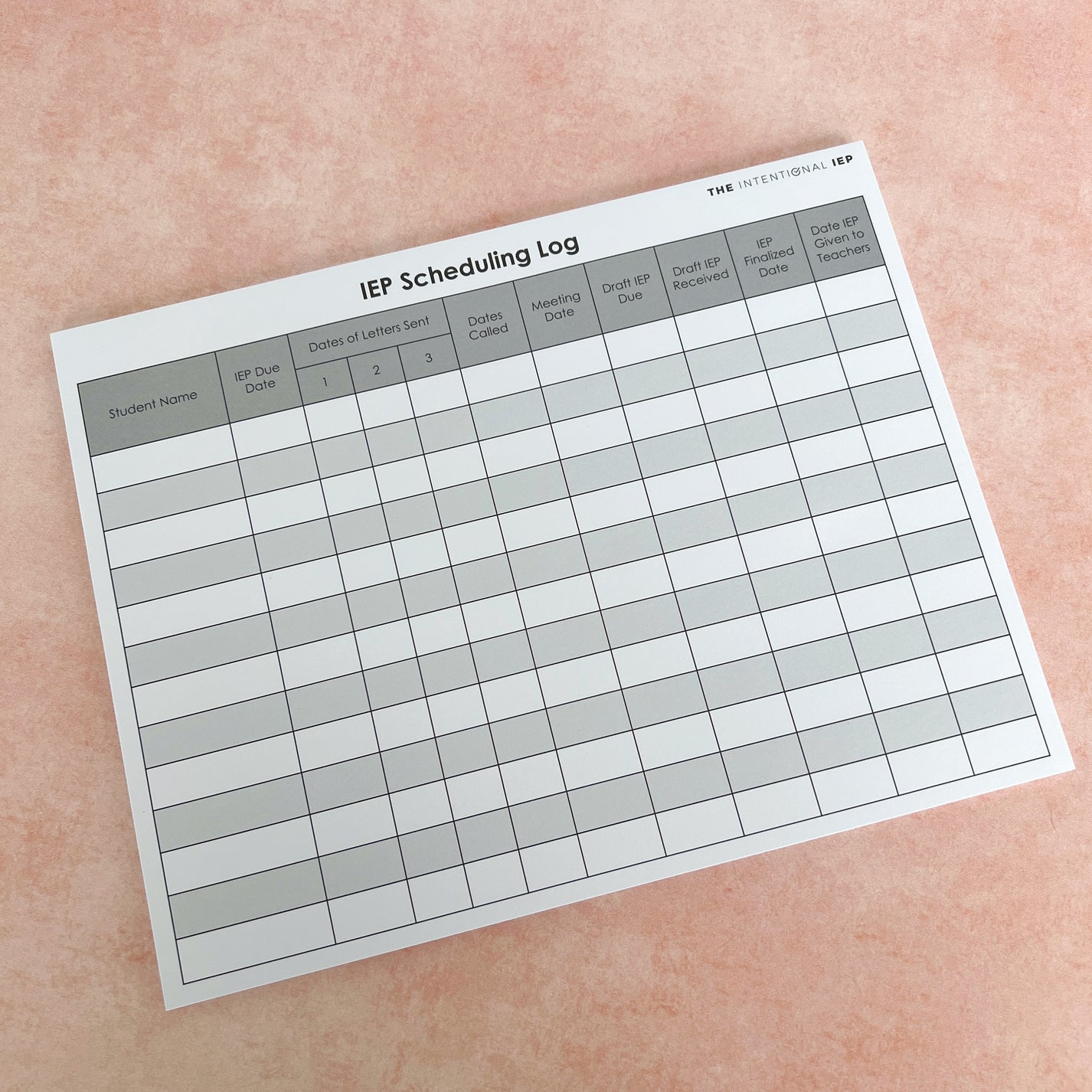 IEP Scheduling Log Notepad for Caseload Managers | 50 Sheets – mrsdsshop