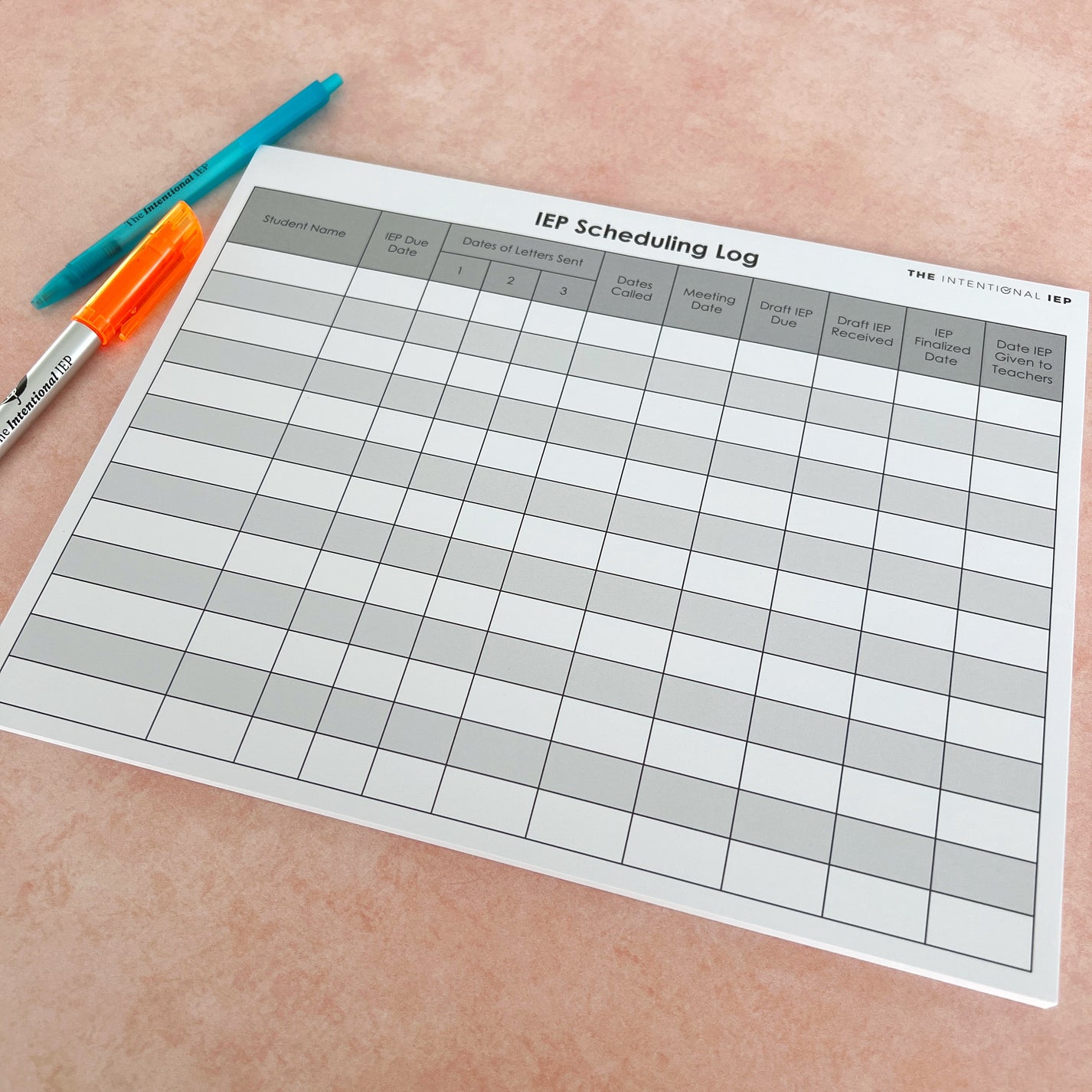 IEP Scheduling Log Notepad for Caseload Managers | 50 Sheets – mrsdsshop
