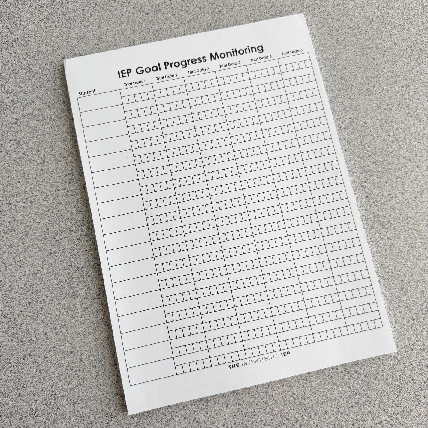 IEP Goal Progress Monitoring Data Notepad | 50 Sheets – mrsdsshop