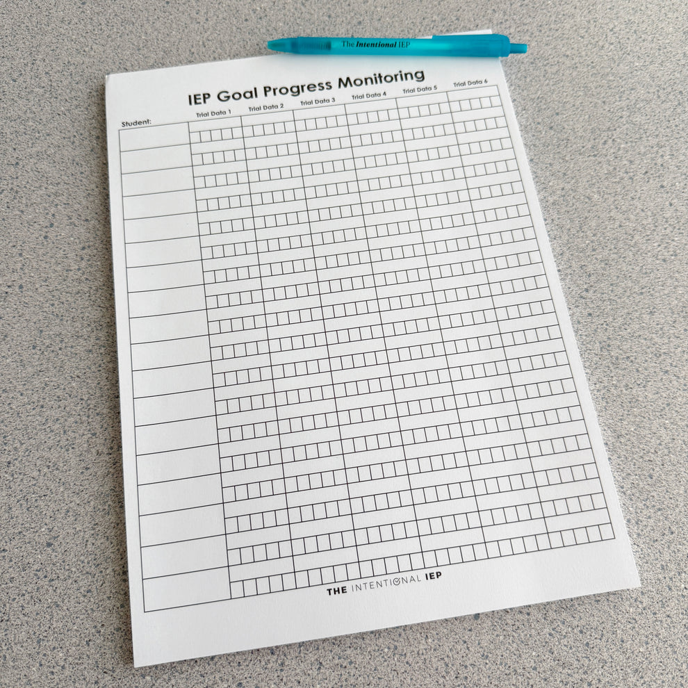 IEP Goal Progress Monitoring Data Notepad | 50 Sheets – mrsdsshop