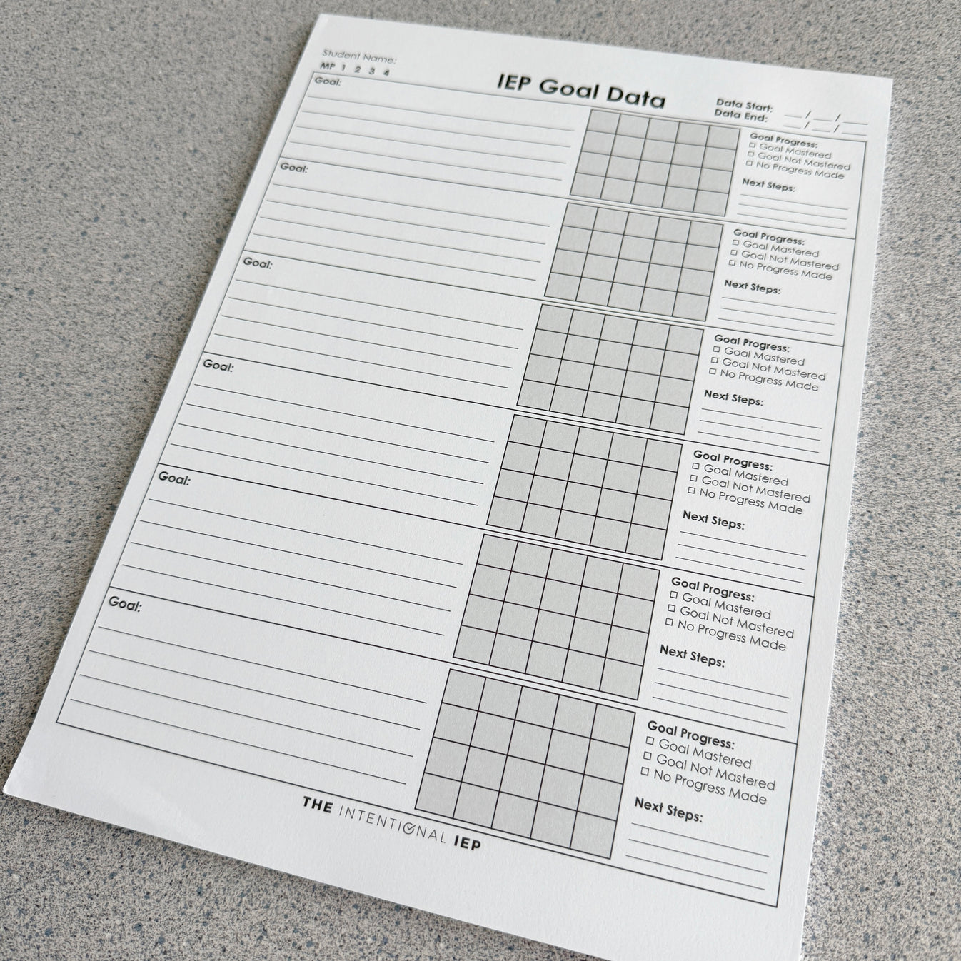 IEP Goal Data Data Notepad | 50 Sheets – mrsdsshop