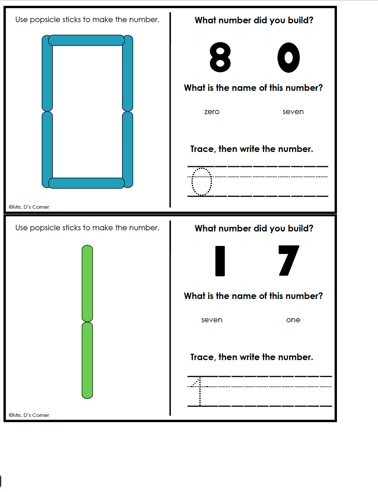 Popsicle Stick Letters Numbers and 2D Shapes Task Boxes for Special Ed ...