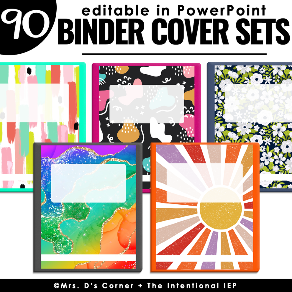 Editable Binder Covers + Spines for Special Education Teachers | 90 To ...