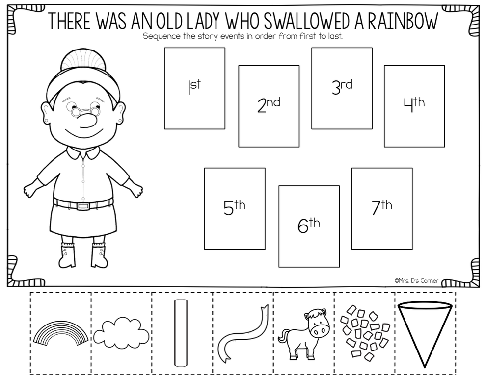 Old Lady Swallowed a Rainbow Book Companion [4 different activities ...