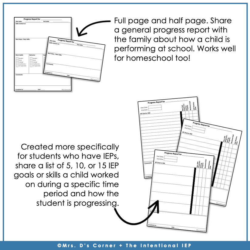 Editable Progress Report Comments and Progress Report Forms for IEP Go ...