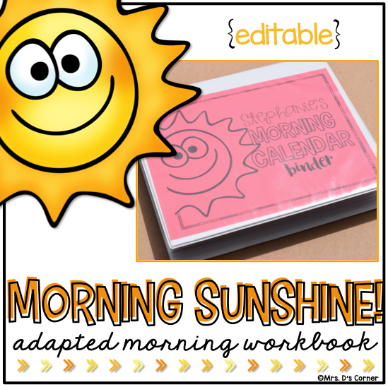 Morning Adapted Work Binder® (for Special Needs) | Adapted Morning Wor ...