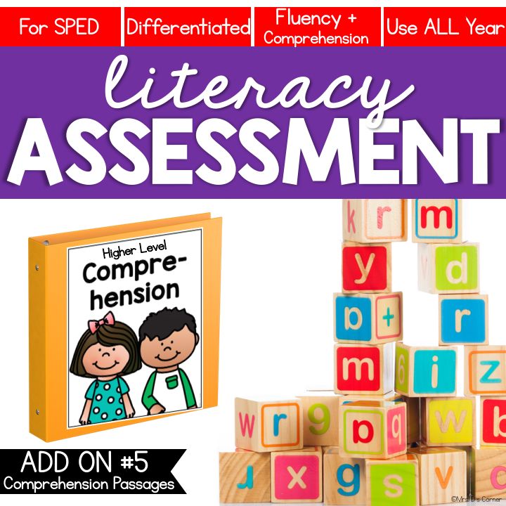 Comprehension and Fluency Literacy Assessment ADD ON #5 – mrsdsshop