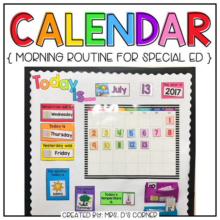 Interactive Calendar and Calendar Mat ( for the Special Needs Classroo ...